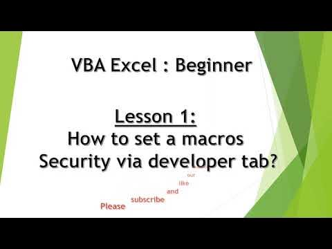 How to set a macros security with developer tab? - YouTube