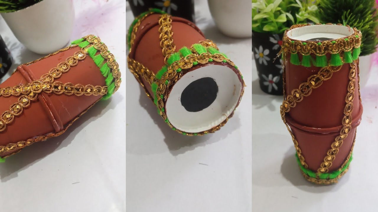 How to make dholak with tea cup / easy way to dholak making idea - YouTube