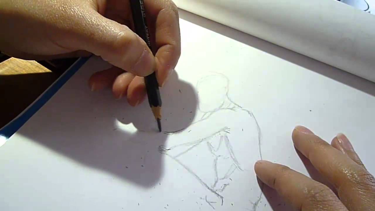 how to draw a man squatting - YouTube
