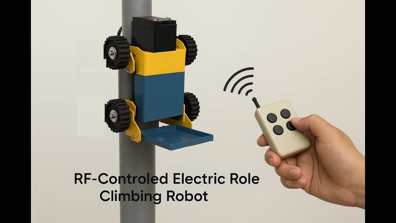 HVS-2531 RF Controlled Electric Pole Climbing Robot #Pole climbing #RF ...