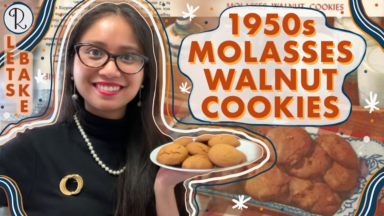 1950s MOLASSES WALNUT COOKIES | HOLIDAY COOKIES | 1950's BAKING RECIPE ...