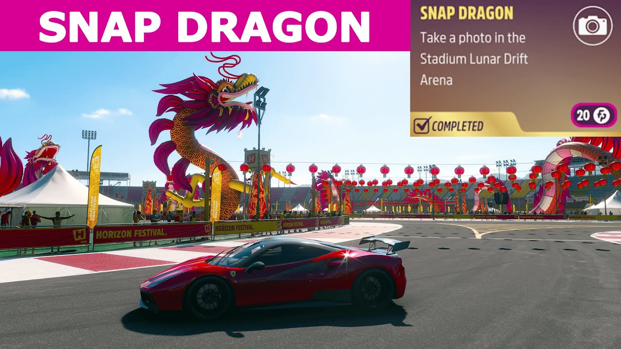 Daily Challenge - SNAP DRAGON | Take a photo in the Stadium Lunar Drift ...