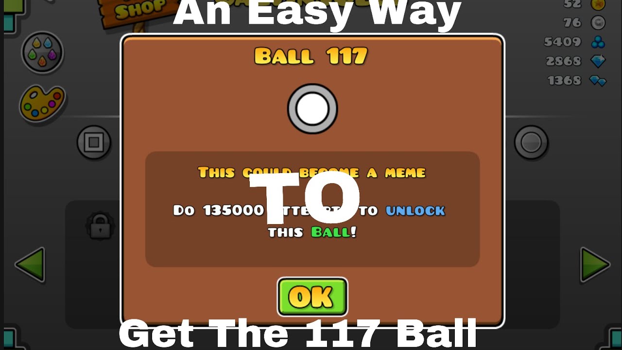 An EASY Way On How To Get The 117 Ball | Geometry Dash - YouTube