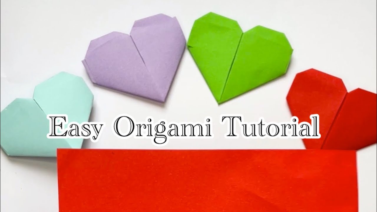 Easy Origami Heart Tutorial #origamicraft #heart - YouTube