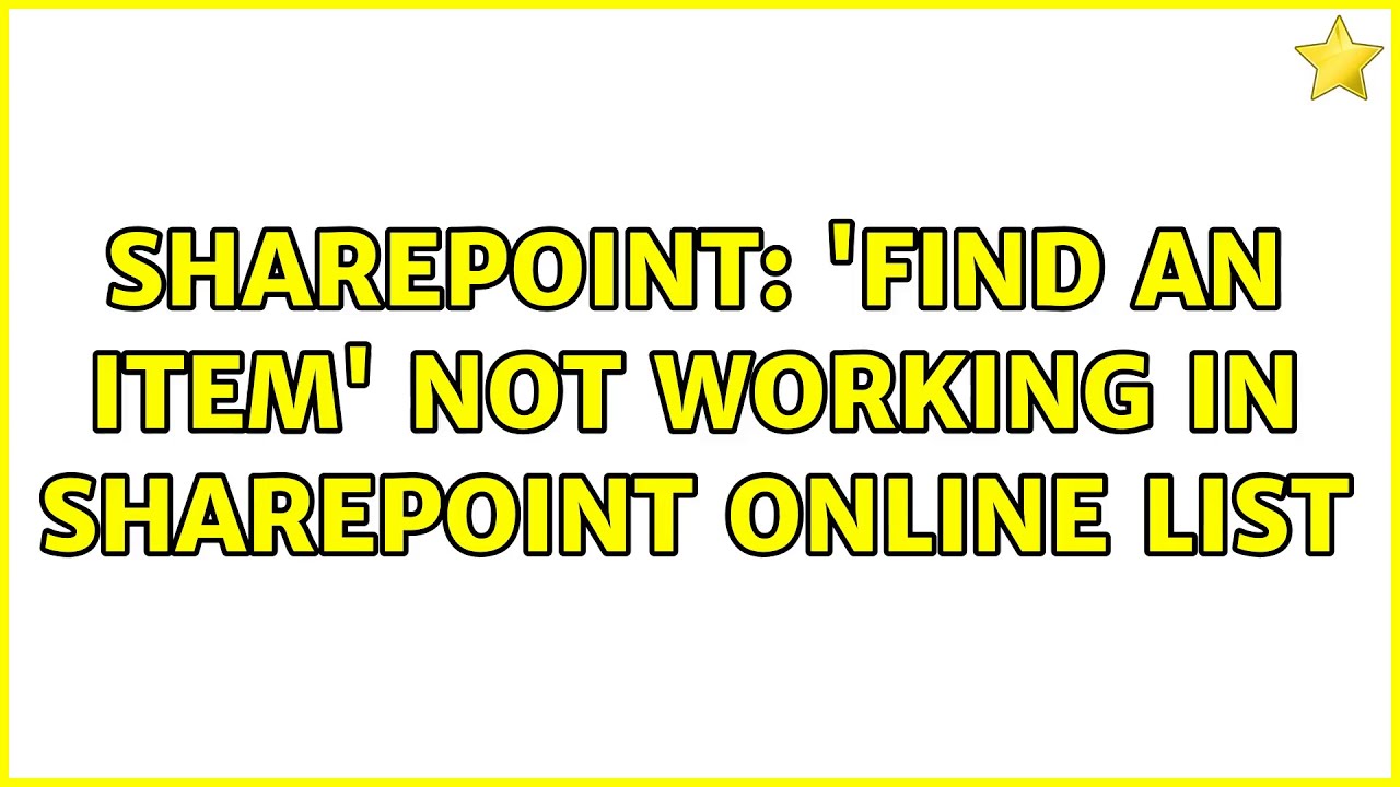 Sharepoint: 'Find an item' not working in SharePoint Online List - YouTube