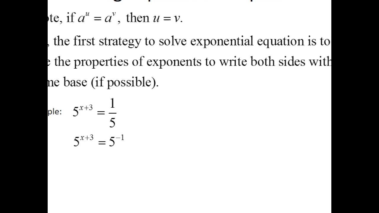 College Algebra and Trig II: Exponential Functions - YouTube