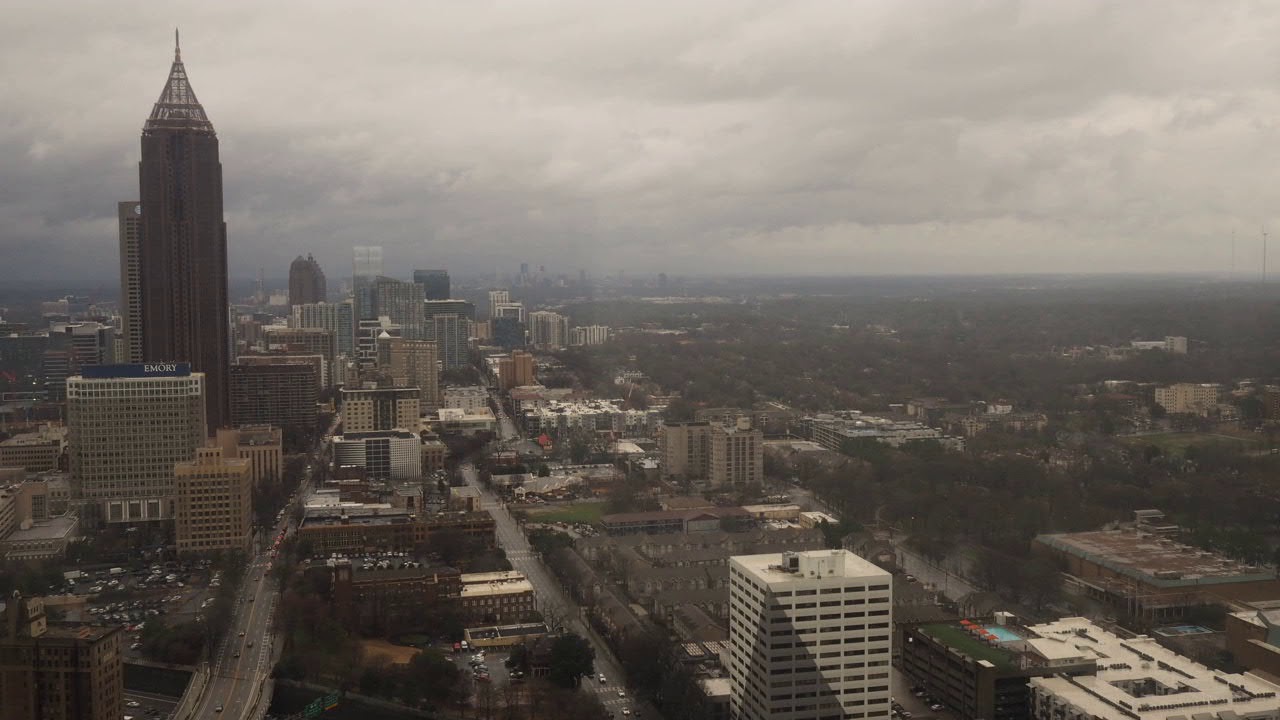 Storm clouds moving over downtown Atlanta - YouTube