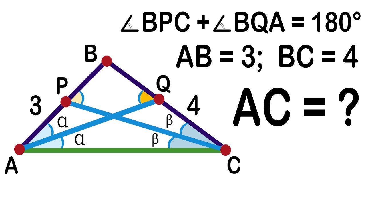 Finding the length of the side AC. Geometry Challenge. Math Olympiad ...