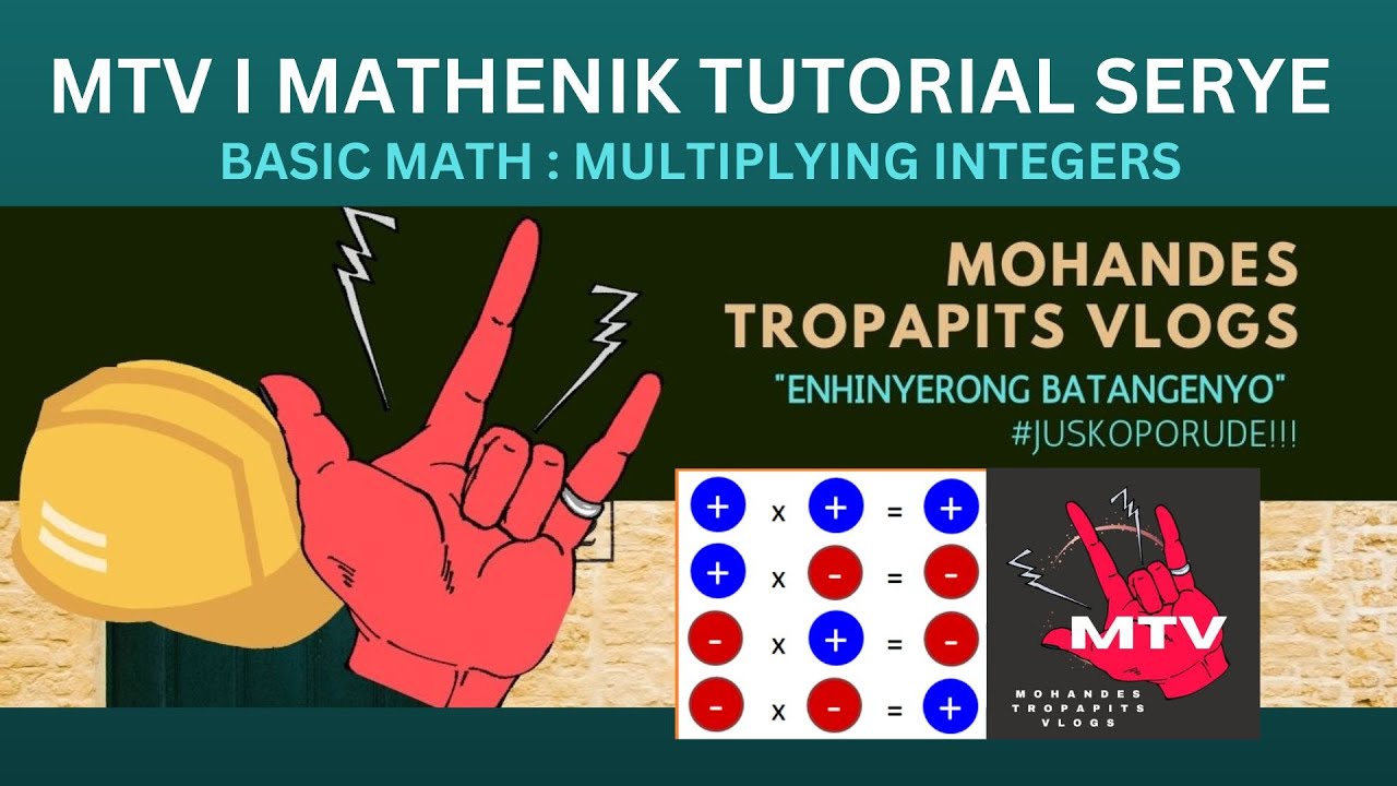 BASIC MATH: MULTIPLYING INTEGERS I MATHENIK TUTORIAL SERYE I MTV VIDYOWS #00016 - YouTube