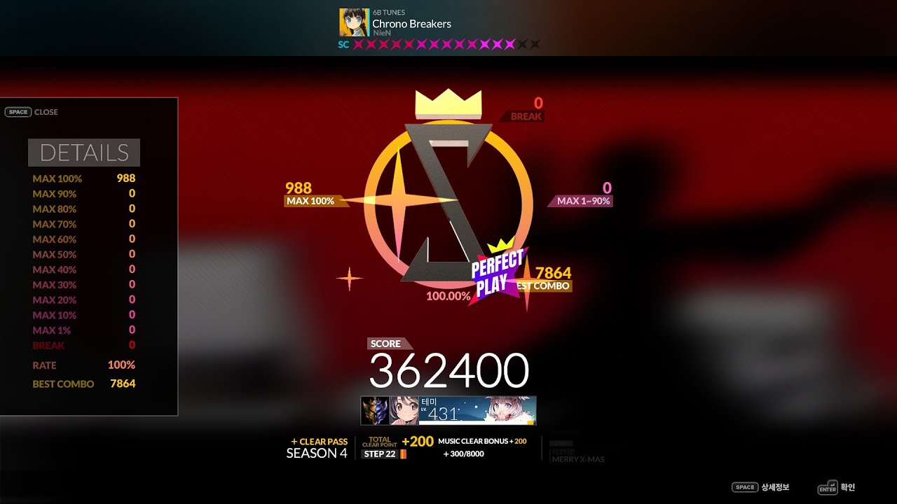 [DJMAX RESPECT V] Chrono Breakers - NieN 6B SC PERFECT PLAY 100.00% ...