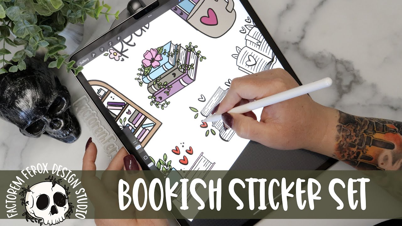 Draw a New Bookish Sticker Set With Me! #plannerstickers #stickers # ...
