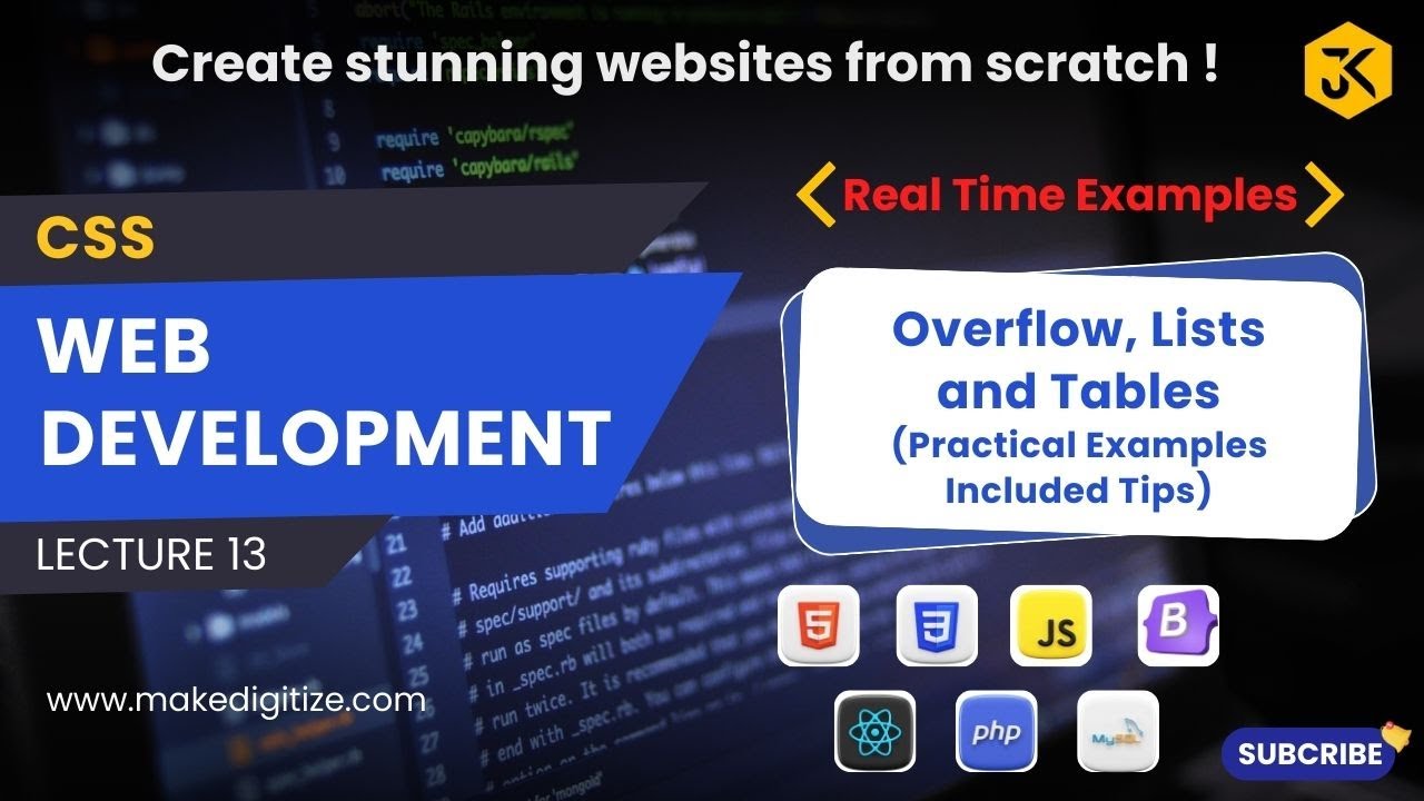13 || CSS Overflow, Lists, and Tables: Practical Examples and ...