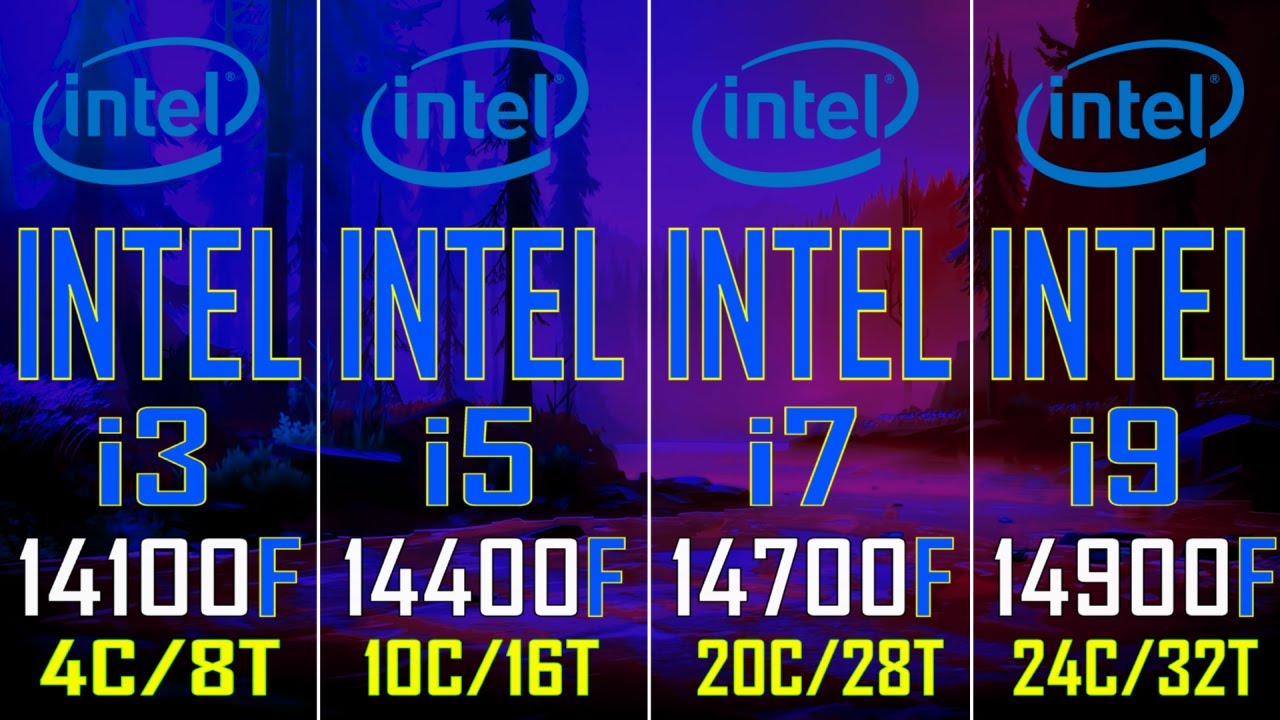 INTEL i3 14100F vs INTEL i5 14400F vs INTEL i7 14700F vs INTEL i9 ...