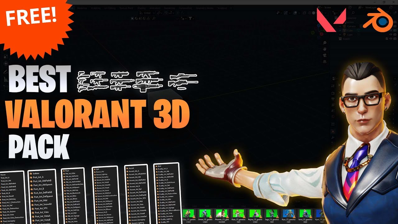 FREE 3D Valorant Blender Pack - YouTube