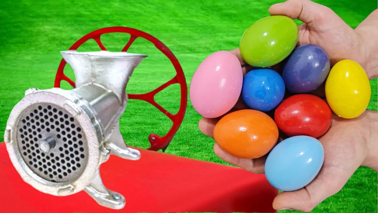 NEW COLORS COLORFUL EGGS VS MEAT GRINDER NEW VIDEO - YouTube