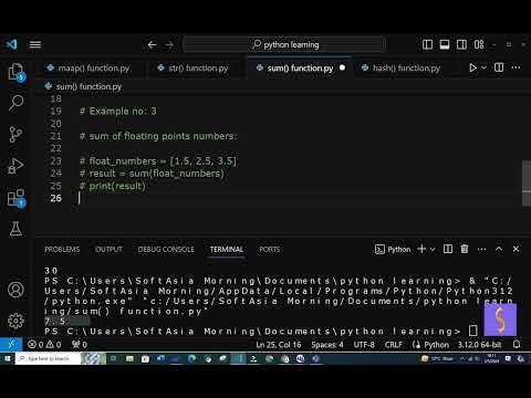 (SY) sum() built_in function in python - YouTube