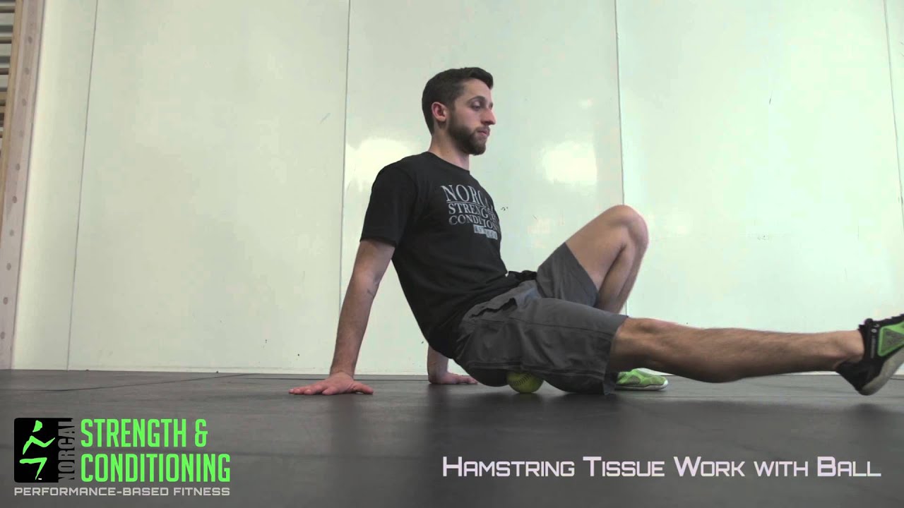 Hamstring Tissue Work with Ball - YouTube