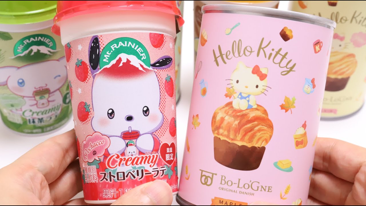 Hello Kitty Canned Bread and Sanrio Characters Drink - YouTube