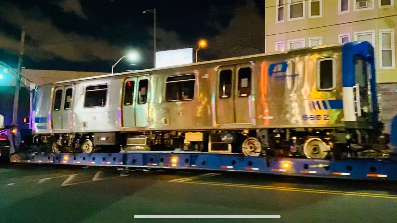 RARE CATCH OF A SINGLE CAR OF A PATH TRAIN BEING TRANSPORTED THROUGH ...