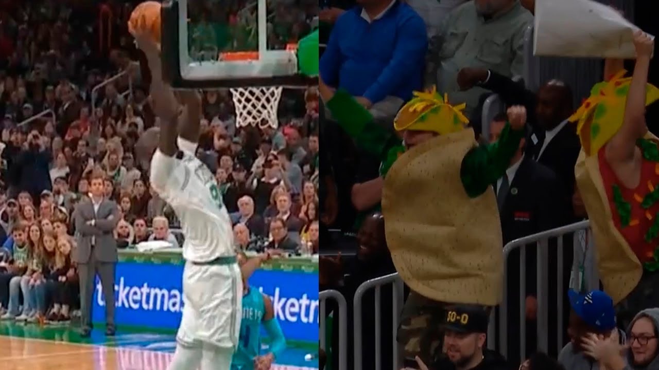 Tacko Fall gets his first NBA bucket on a putback dunk, the crowd go ...