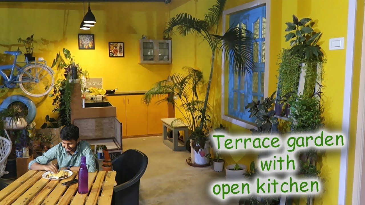 Terrace garden with open kitchen | Rooftop Garden - YouTube