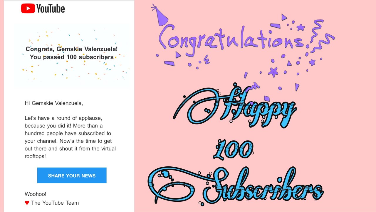 HAPPY 100 SUBSCRIBERS THANKS SO MUCH - YouTube
