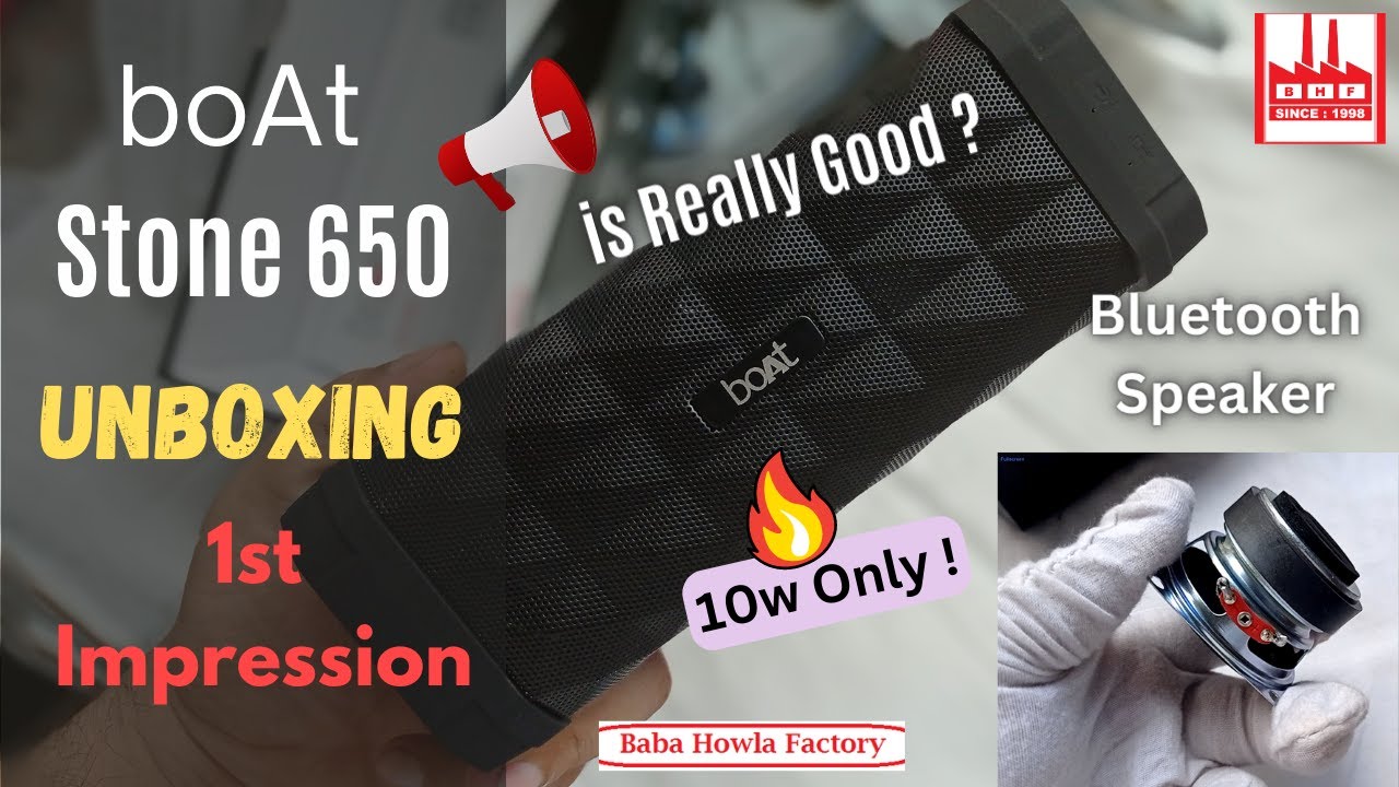 boAt Stone 650 10W Bluetooth Speaker Unboxing & Review | Boat Stone 650 ...