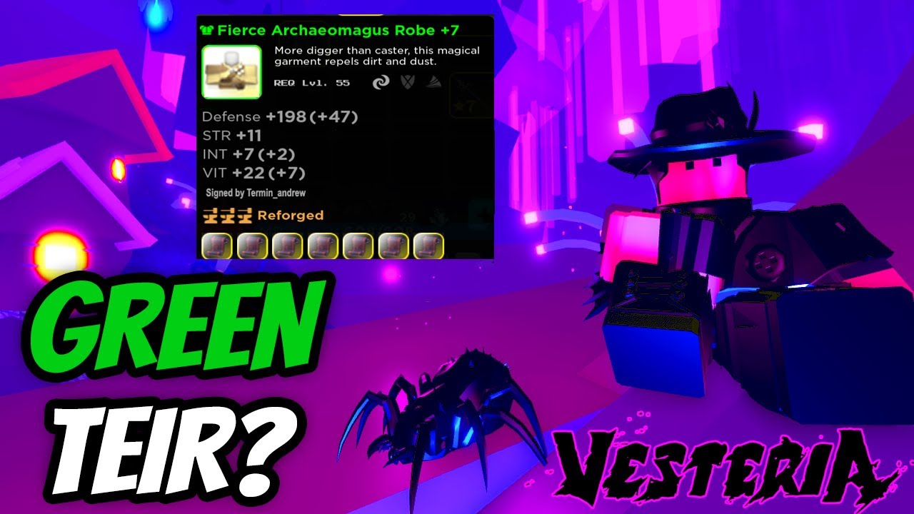 Cursing Potential GREEN TIER on Vesteria! - YouTube