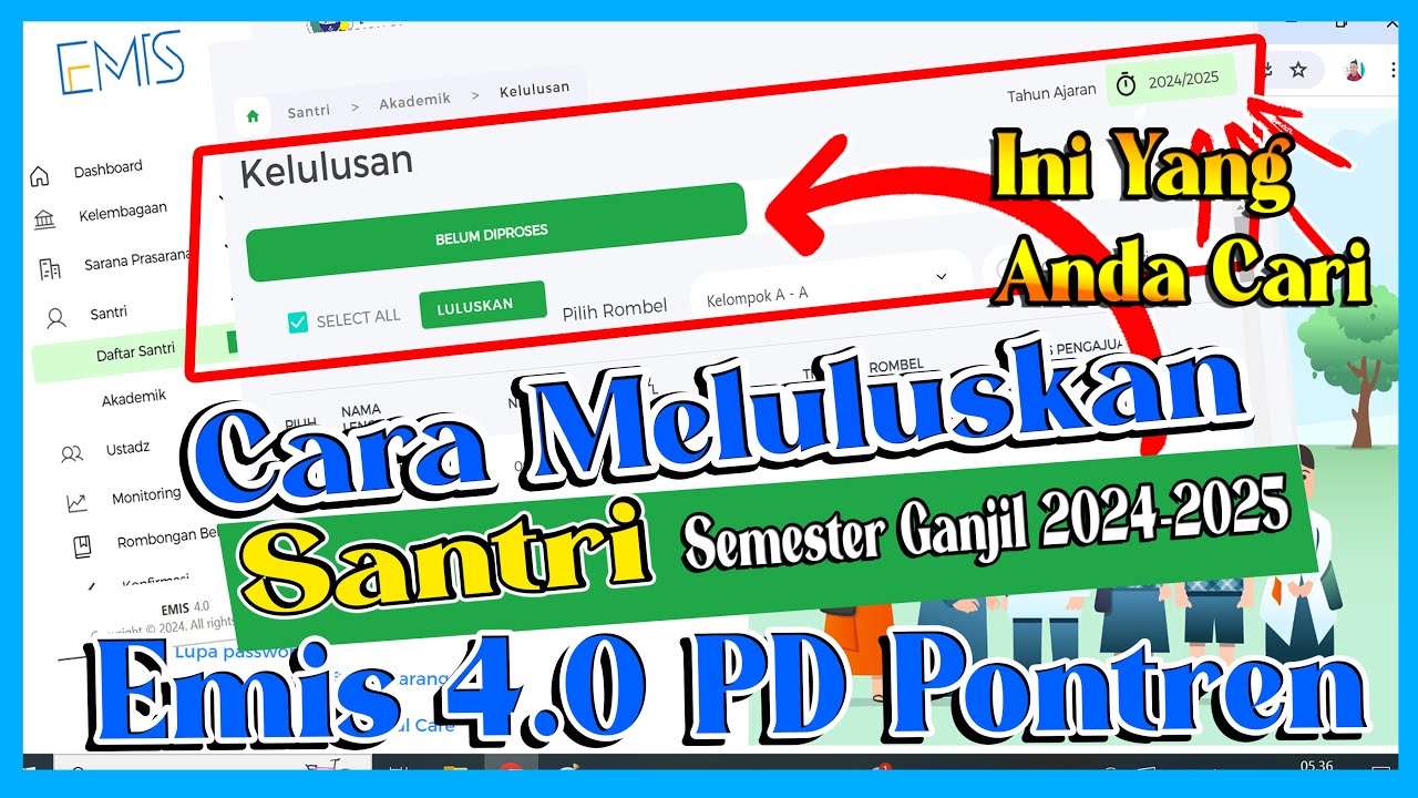 Cara Meluluskan Santri UPDATE EMIS PD PONTREN SEMESTER GANJIL 2024-2025 ...