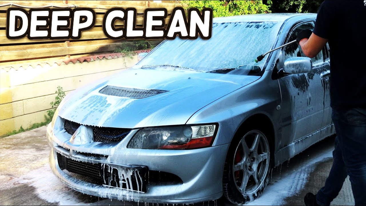 First Wash in 1 Year Mitsubishi EVO 8 MR - Auto Detailing - YouTube