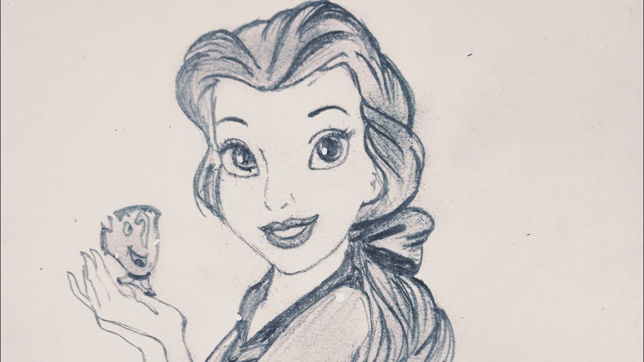 How to draw Disney Princess Bella| From Beauty and Beast| Easy pencil ...