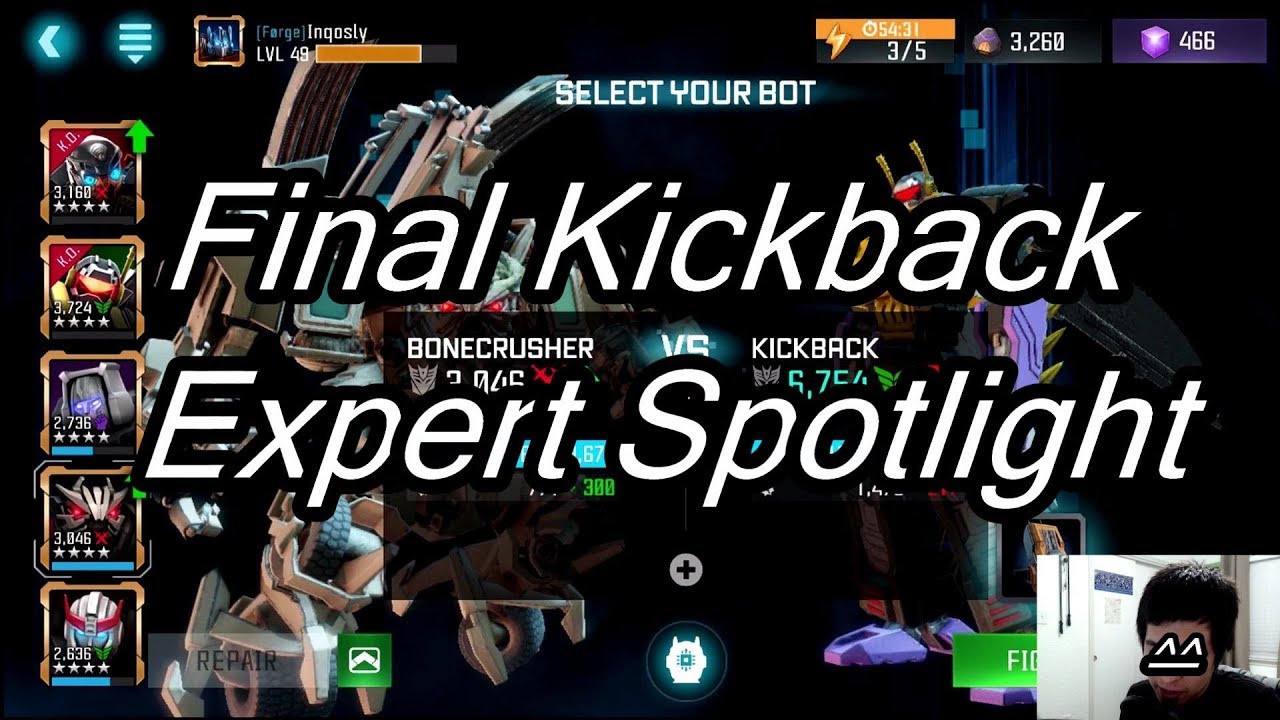 Kickback Expert Spotlight - 3.2 - Transformers: Forged to Fight - YouTube