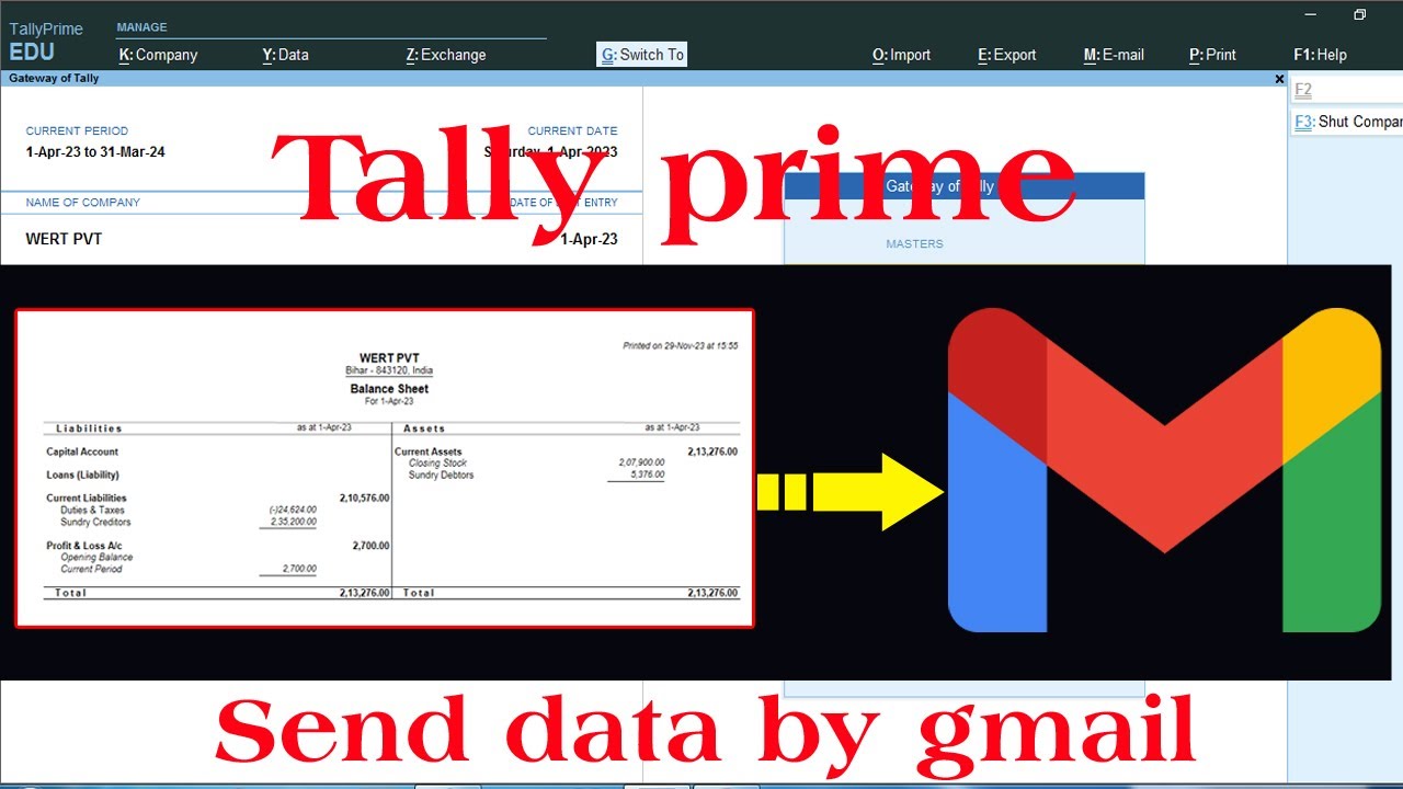 how to send email in tally prime | how to send email from tally | send ...