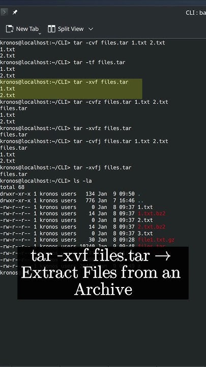 🐧 Linux CLI 39b 🐧 tar command examples 🐧 #linux #shell #cli #konsole #ubuntu #fedora #opensuse ...