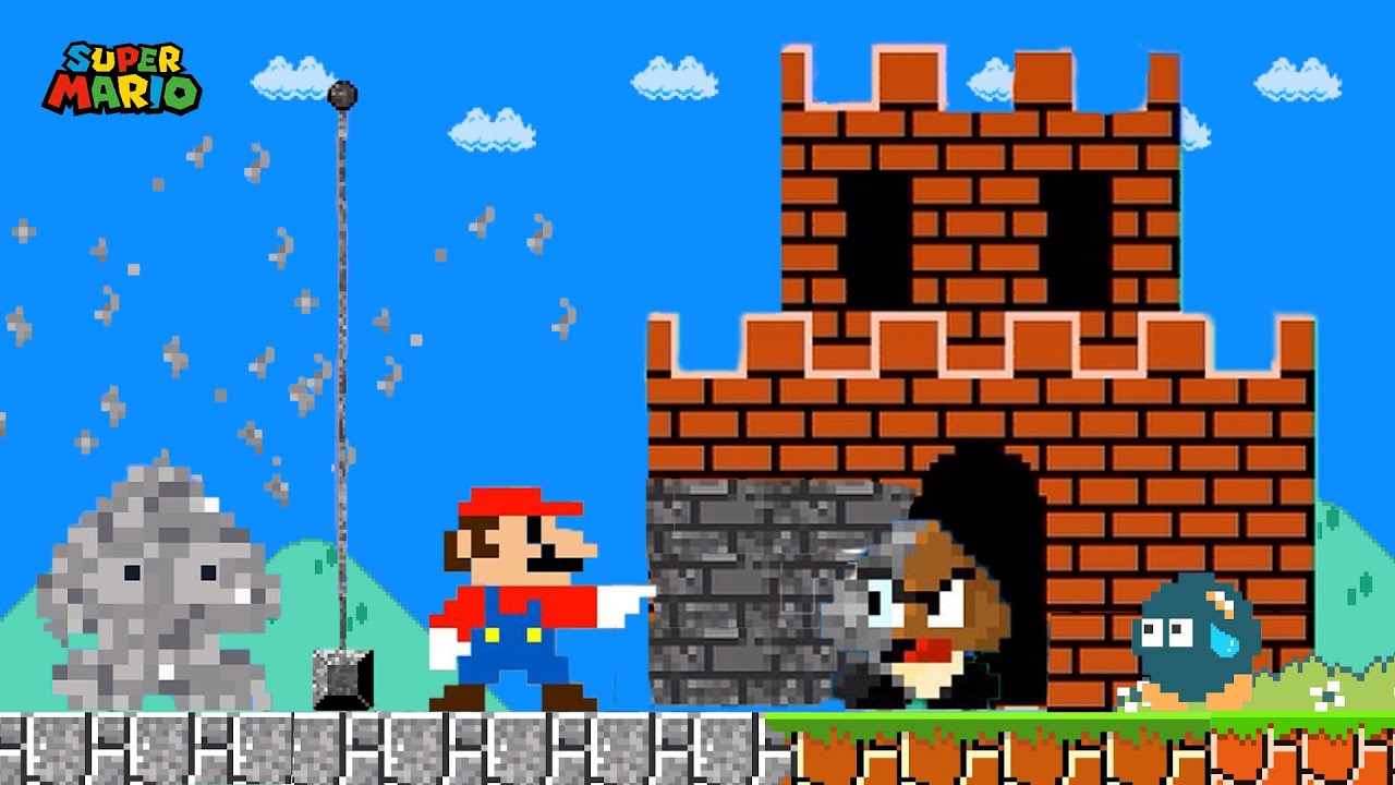 when mario touches everything turns to CEMENT - YouTube