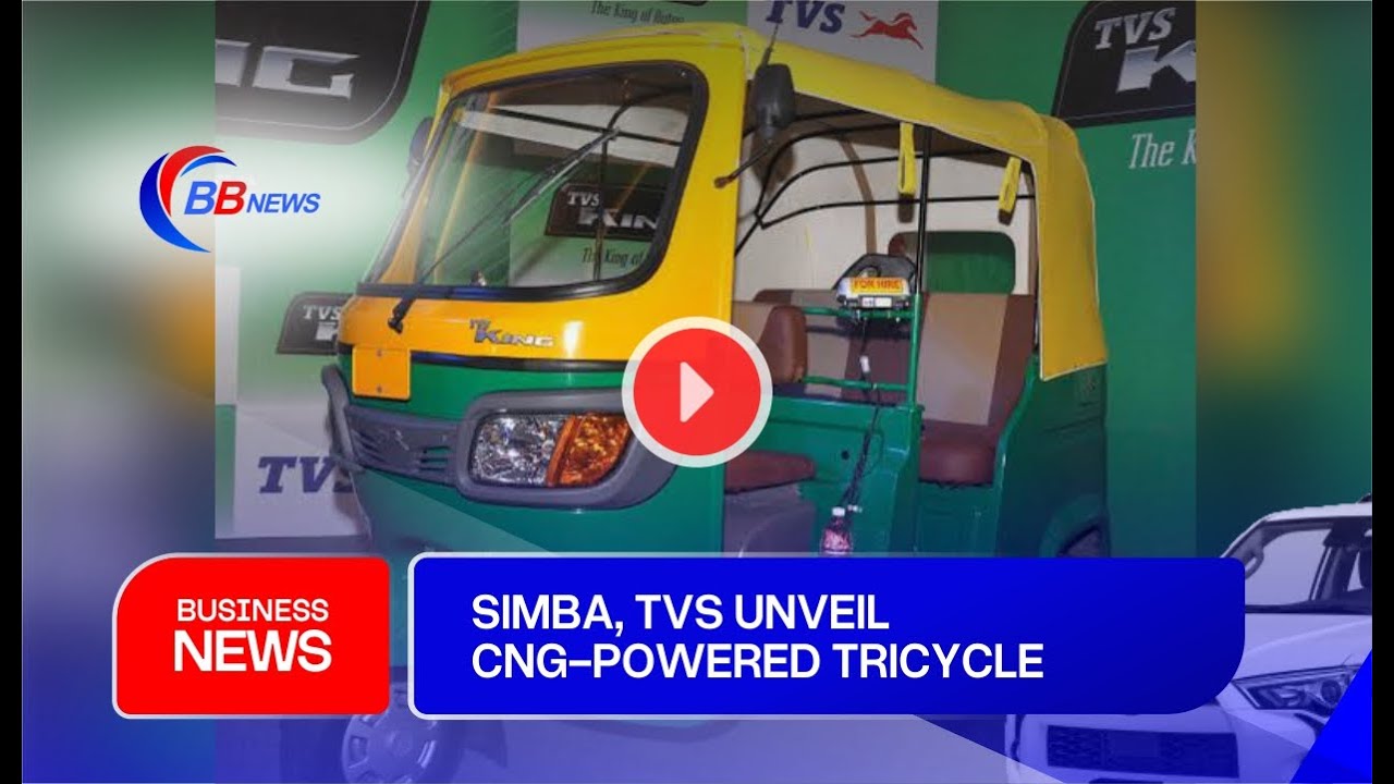 SIMBA, TVS UNVEIL CNG-POWERED TRICYCLE - YouTube
