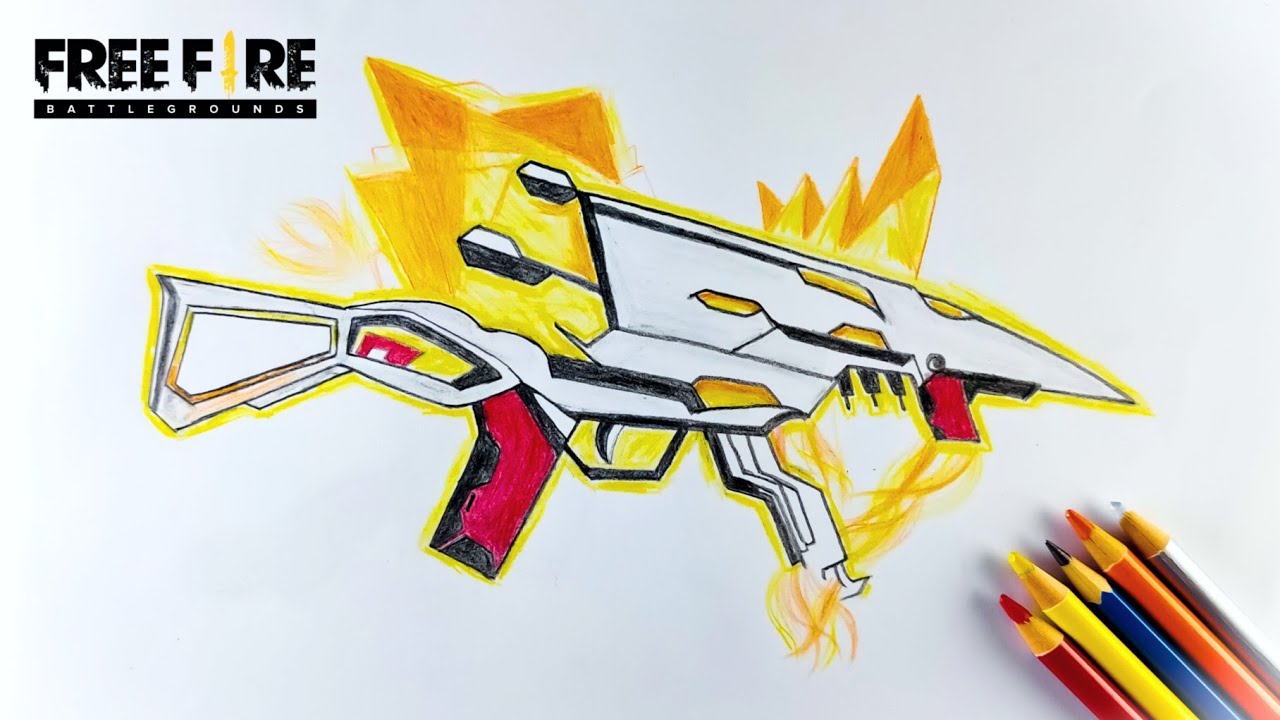 Free fire evo ump drawing with color pencil | DrawingApon - YouTube
