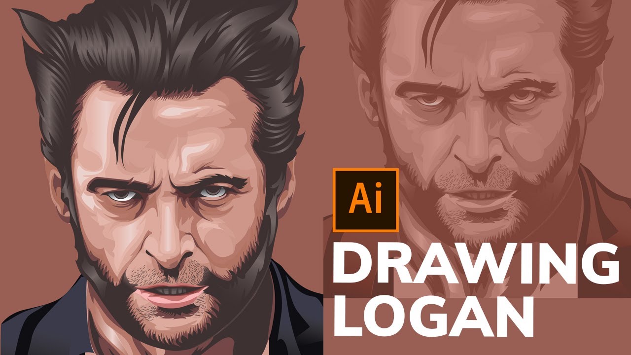 X-men Logan(Hugh Jackman) _Vector Art | Vector Portrait | step by step ...