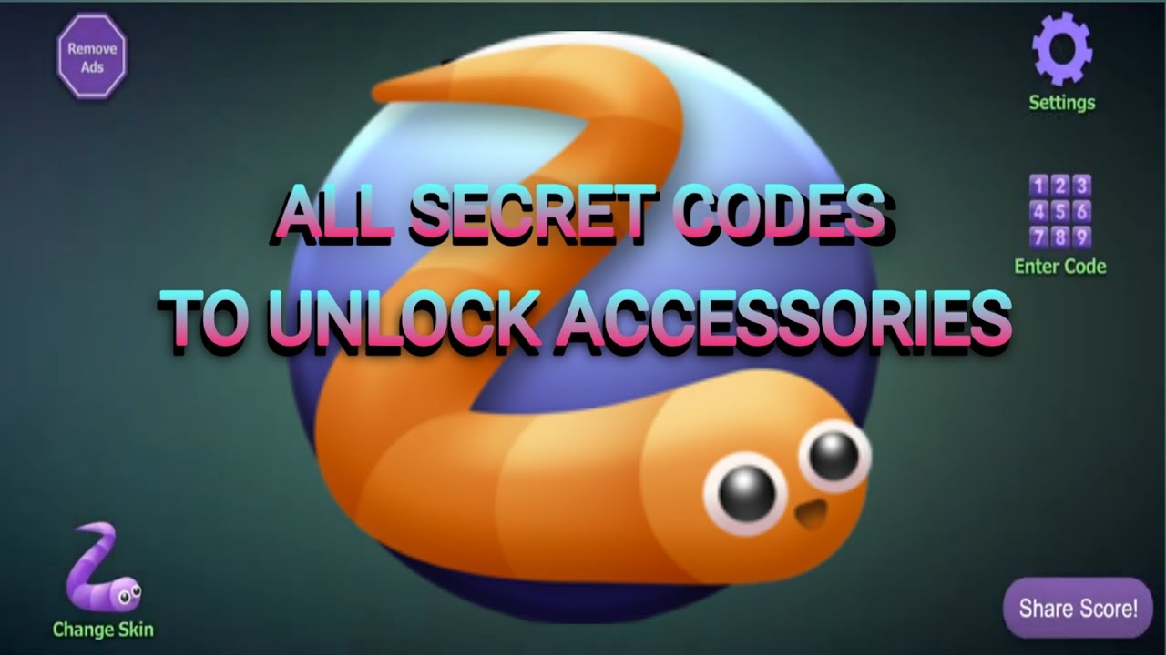Slither Io All Secret Codes To Unlock Accessories Youtube