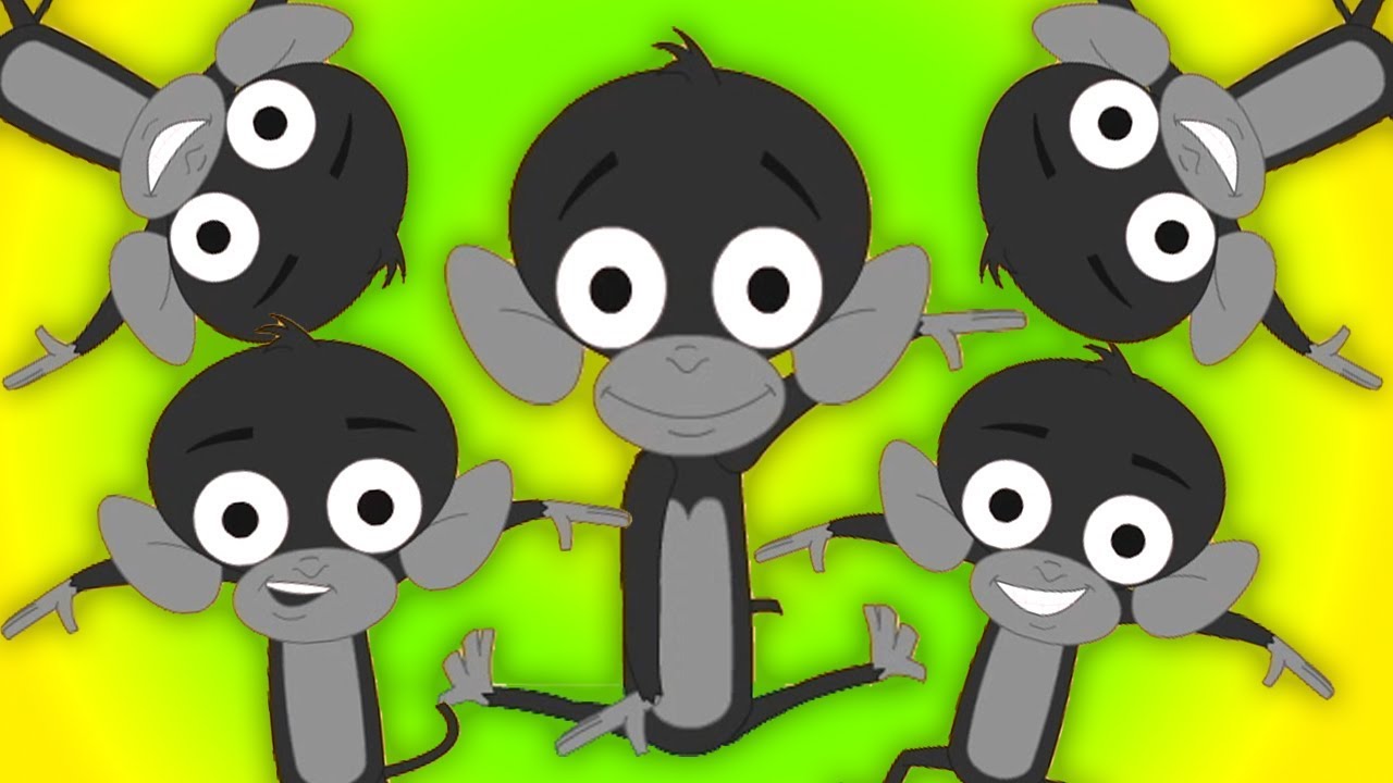 cinque scimmiette | canzoni per bambini | bambino fa rima | Five Little ...
