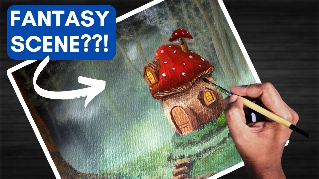 How to create FANTASY 🤩 landscape - Magical 🍄MUSHROOM🍄 Fantasy ACRYLIC ...