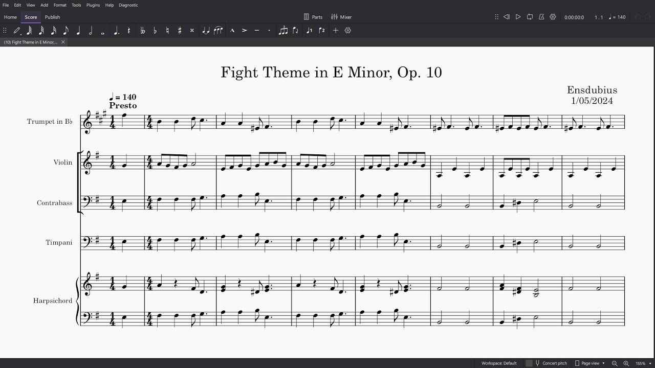 Fight Theme in E Minor, Op. 10 (Updated) - YouTube