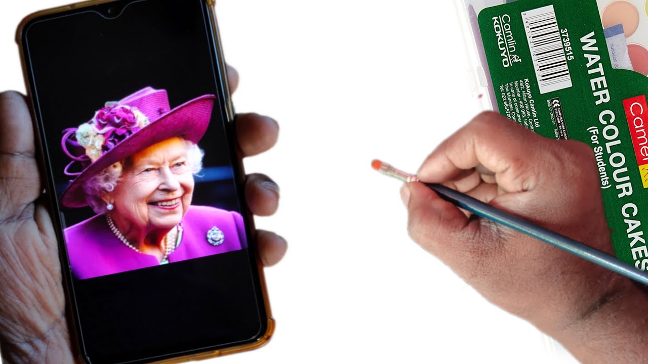 How to Draw a Portrait "QUEEN ELIZABETH" by using Watercolor || Step by ...