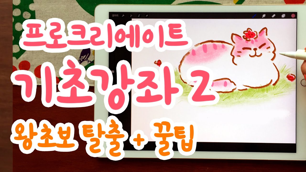 프로크리에이트 기초 강좌 2 색연필로 고양이 쉽게 그리기 아이패드 드로잉 Youtube