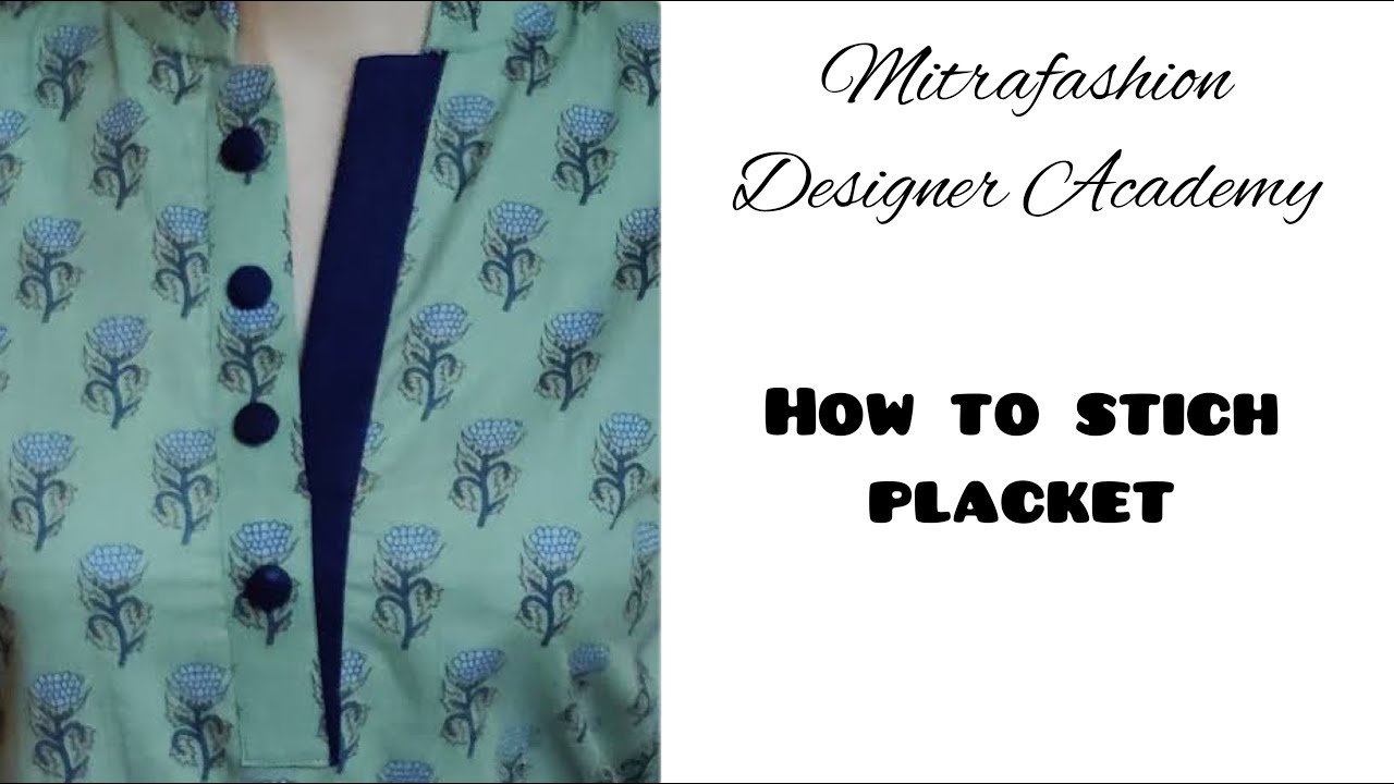 How to stich neckline placket. MitraFashion Designer Academy - YouTube