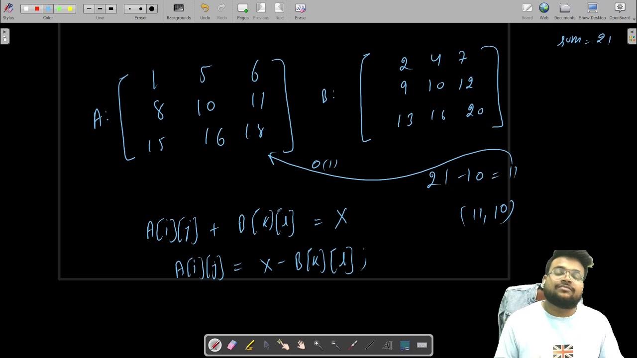Pairs With Given Sum In Two Sorted Matrices Using HashMap and Heap - YouTube