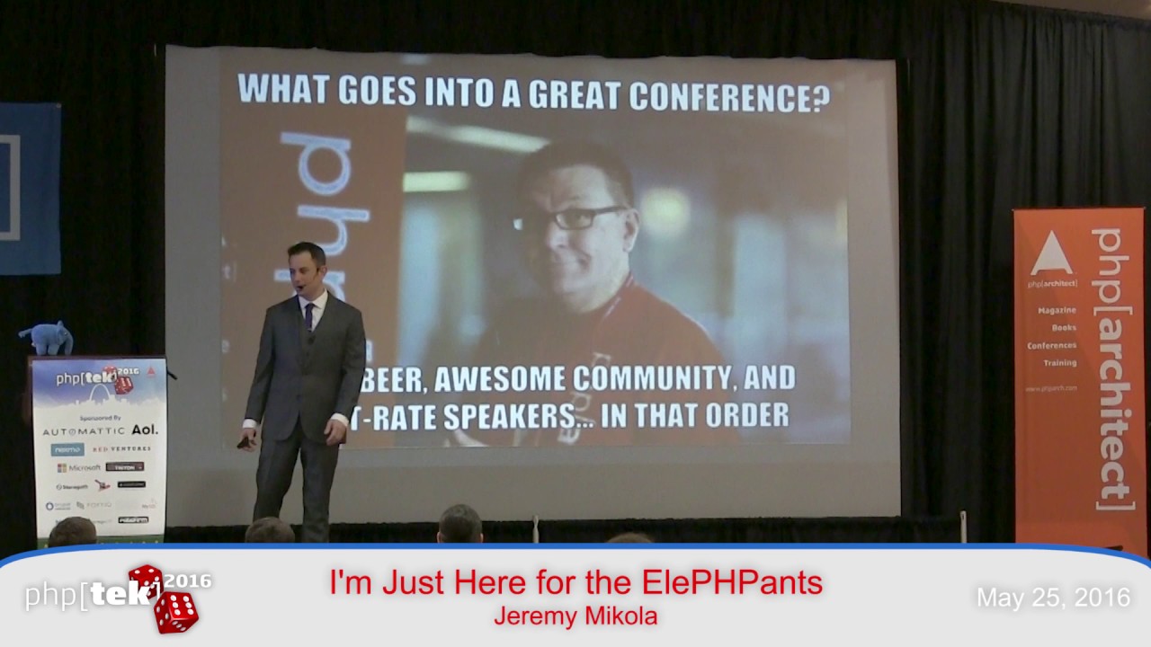 Keynote — I'm Just Here for the ElePHPants — Jeremy Mikola — php[tek] 2016 - YouTube