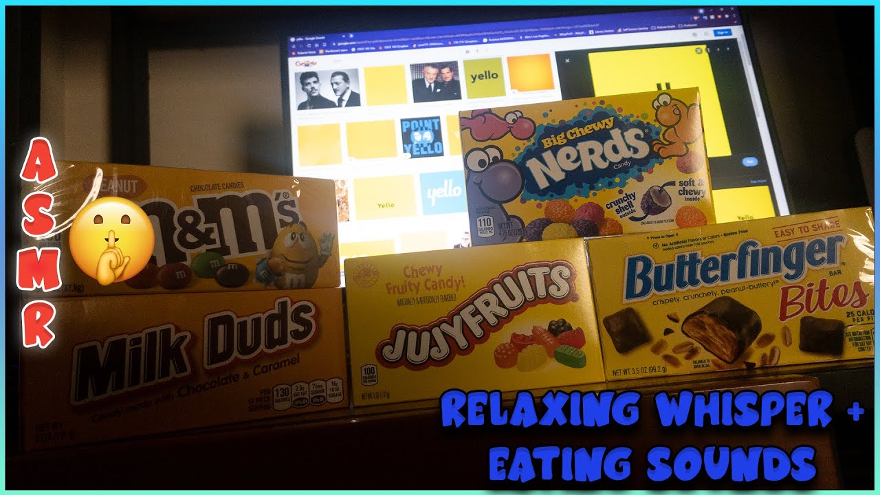 (ASMR) Yellow Candy | Whisper Ramble | Relaxing Whispers & Eating ...