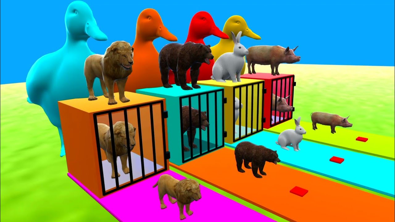 Cow mammoth pig rabbit Bear lion | animal fountain - YouTube