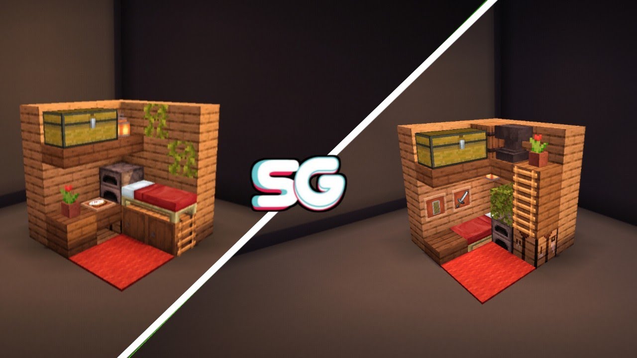 Minecraft | bedroom interior 3X3 - YouTube